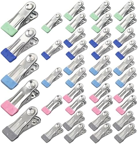 SHENSAIGO 40 PCS Stainless Steel Clothes Pegs, Non-slip Metal Clothes ...