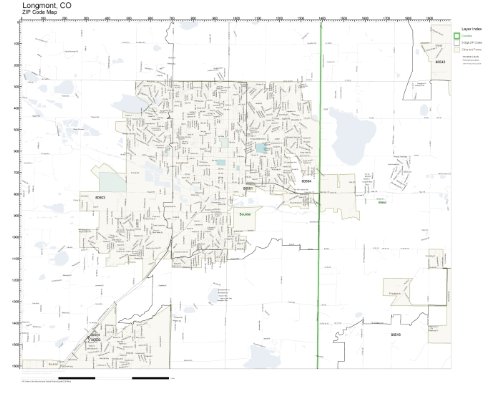 ZIP Code Wall Map of Longmont, CO ZIP Code Map Not Laminated: Amazon ...