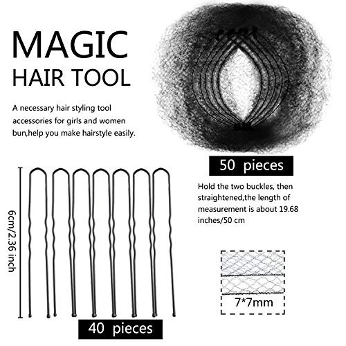 Snapklik.com : Hair Nets Invisible Elastic Edge Mesh And U Shaped Pins ...