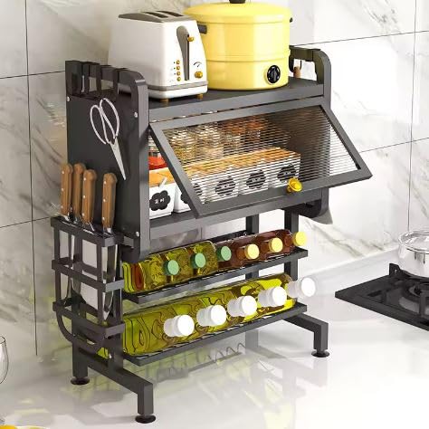 Rhyhorn Metal Kitchen Countertop Oil Bottle Storage Cabinet,Flip Door ...