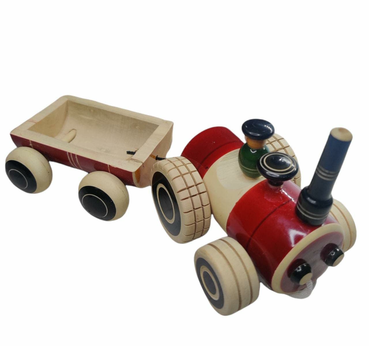 Buy Tzoo® Wooden Pull Along TractorToy (1 Year+) with Attached String ...
