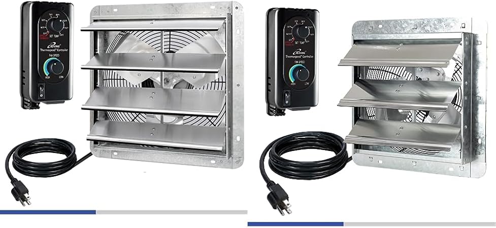 Amazon.com: iLiving 16" & 12" Wall Mounted Shutter Exhaust Fans ...