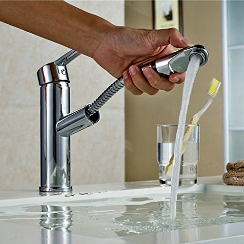 Hiendure®Contemporary Kitchen Pullout Spray Tap Brass Single Handle ...