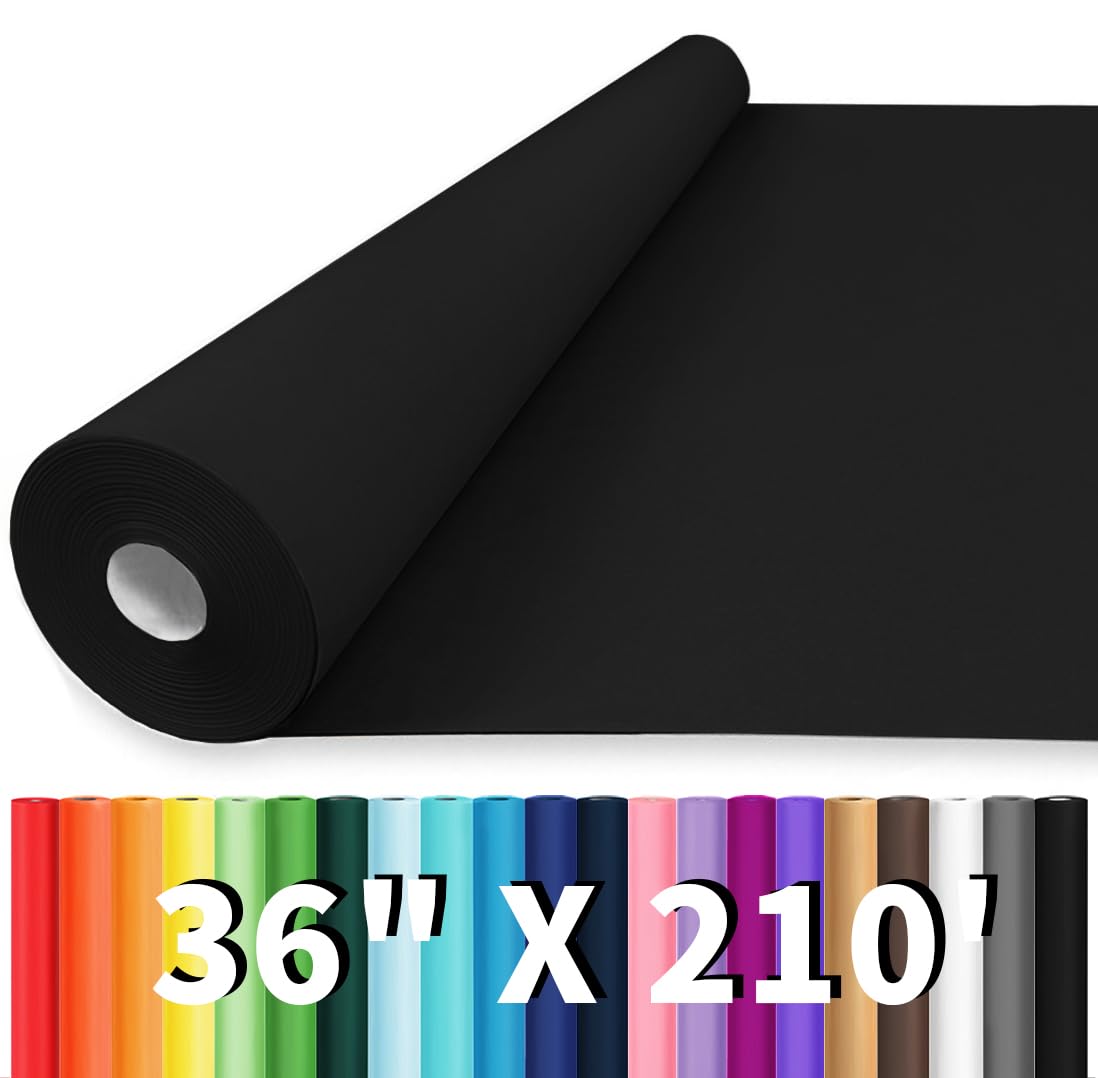 Amazon.com: Vanhench 36" x 2520" (210') Black Wrapping Paper for Gifts ...