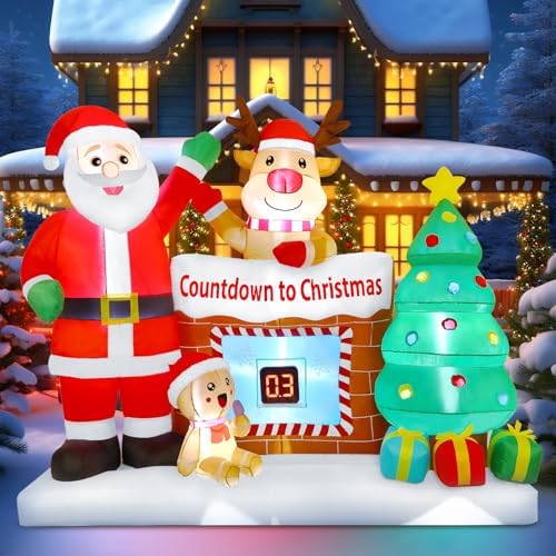 Amazon.com: Alupssuc 8FT Christmas Inflatable Outdoor Decorations with ...
