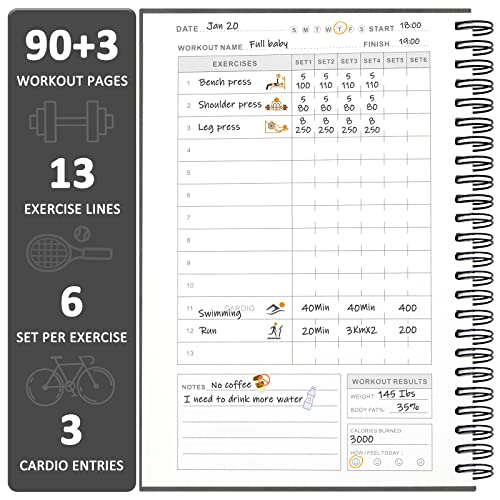 Snapklik.com : EPEWIZD Fitness Journal - Hardcover Workout Planner ...