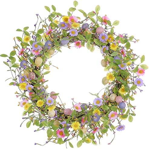 LLZLL Corona de Pascua de 20 pulgadas para puerta delantera, corona de ...