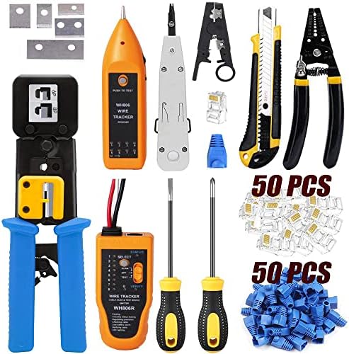 TAIWAIN RJ45 Crimper Set 8P CAT6 CAT5 Network Crimping Cutter Tool Kit ...