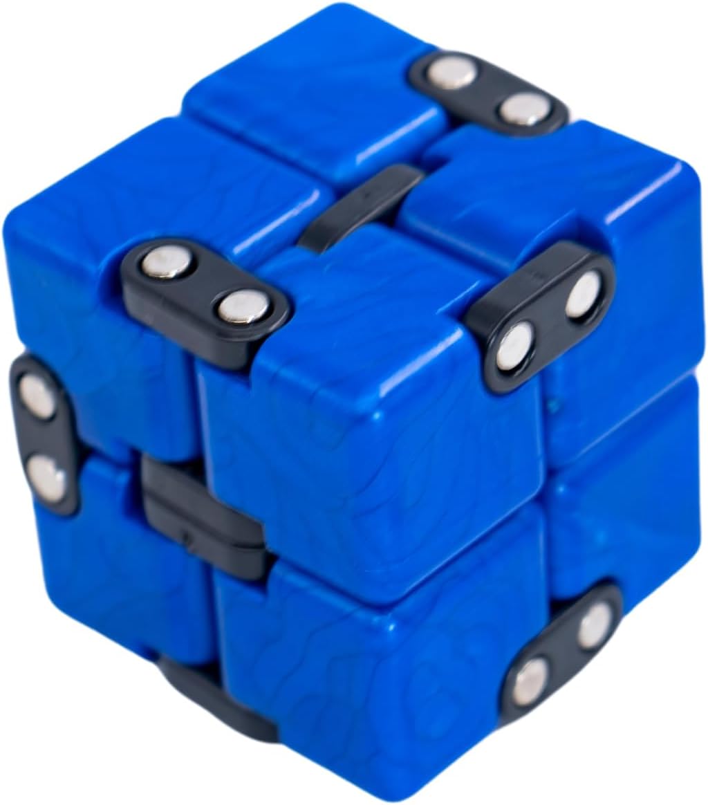 Metal Infinity Cube Fidget Spinner for Kids Adults, 2-in-1 Magnet Dice ...