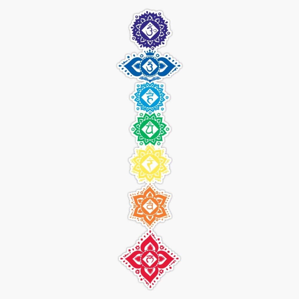 Amazon.com: Evan Decals 7 Floral Chakra Symbols Sticker Vinyl Bumper ...