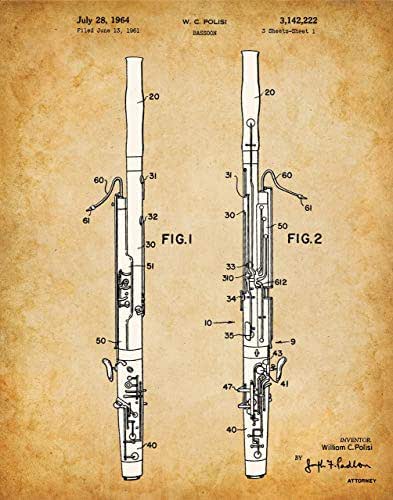 Amazon.com: Bassoon Patent Vintage Print - Musical Instrument Art ...
