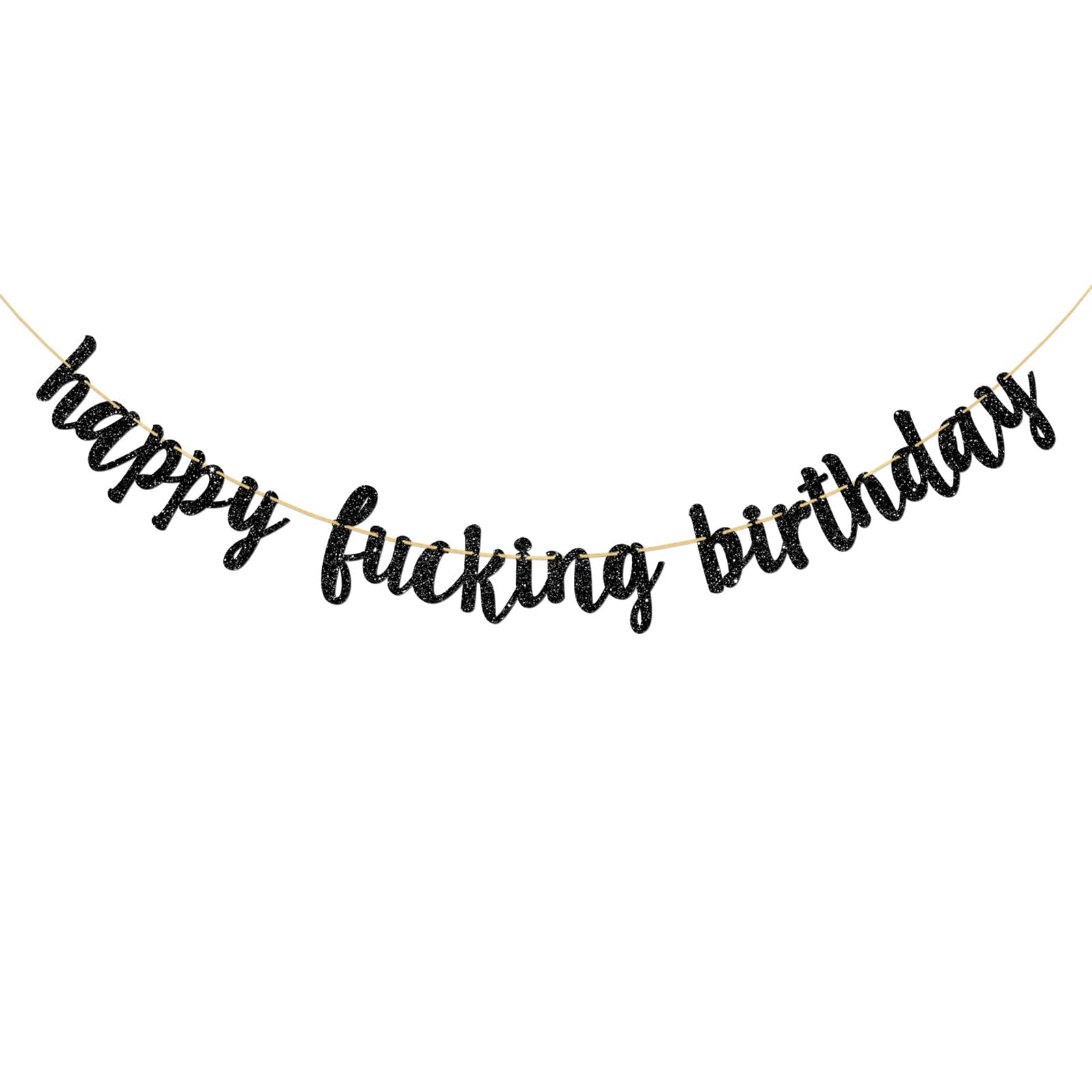 Tenhaisi Black Glitter Happy Birthday Banner, Great for Adult Birthday ...