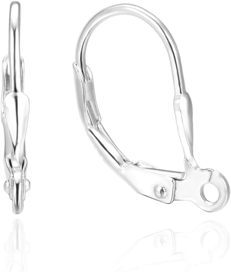 Amazon.com: TOAOB 8pcs 925 Sterling Silver Leverback Earring Findings ...