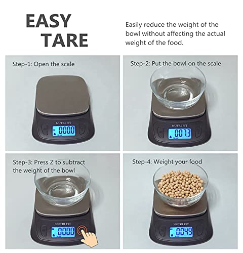 Buy NUTRI FIT Ultra Slim Kitchen Scale Digital Food Weight Scale for ...