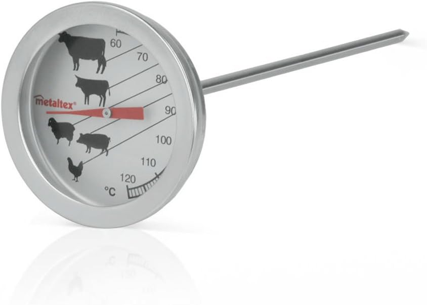 KitchenCraft Stainless Steel Meat Thermometer, Silver : Amazon.co.uk ...