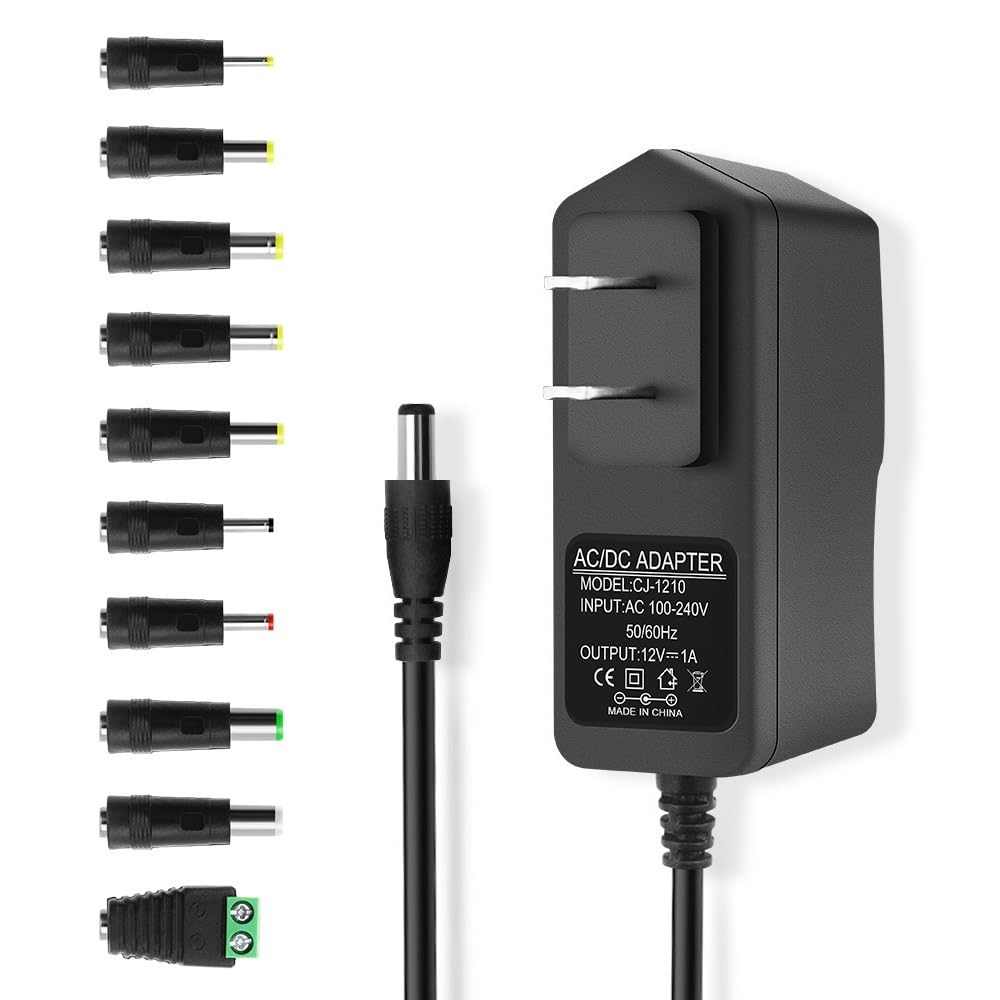 Amazon.com: 12V 1A Power Supply AC Adapter 100-240V 50-60Hz AC to DC ...