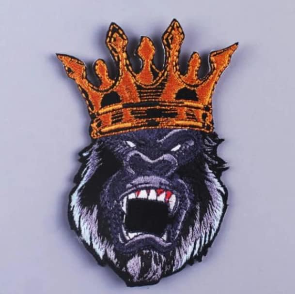 Amazon.com: World of Patches Crowned Angry Gorilla Face Embroidered ...