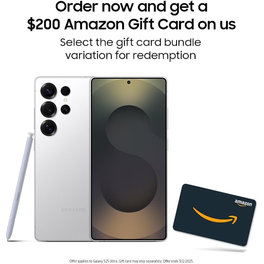 $45/mo - Finance SAMSUNG Galaxy S25 Ultra Cell Phone + $200 Amazon Gift ...