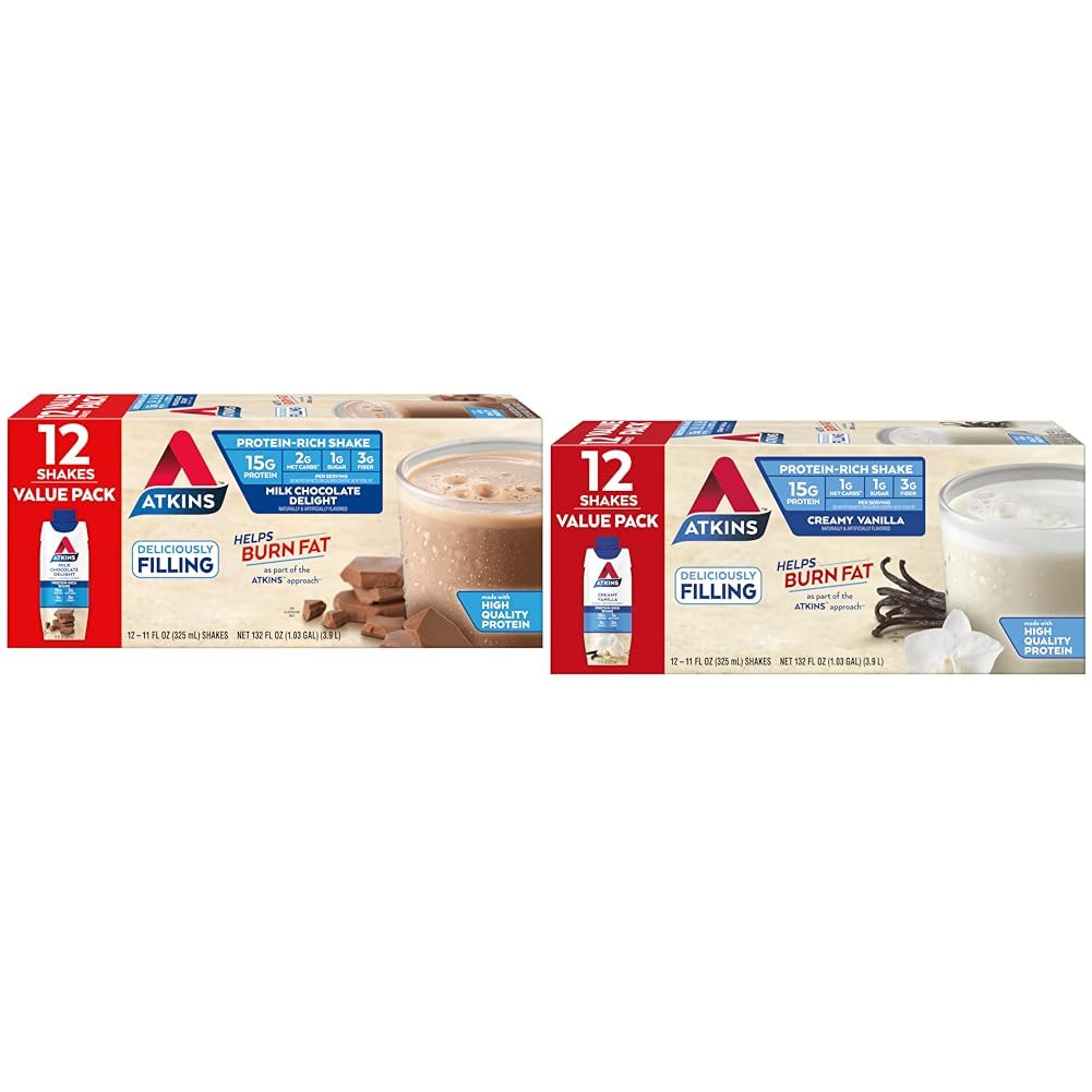 Amazon.com: Atkins Milk Chocolate Delight Protein Shake, 15g Protein ...