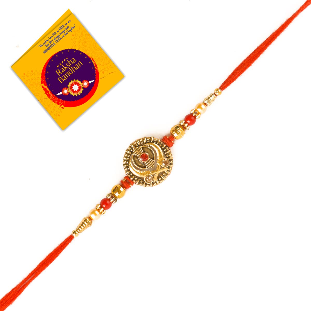 Anl Etails - Khanda Rakhi for Brother/Bhai with Roli Chawal and ...