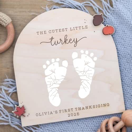 Amazon.com: Thanksgiving Footprint Keepsake, Baby's First Thanksgiving ...