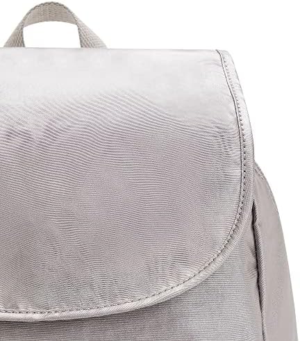 Kipling Ezra Metallic Backpack, Smooth Silver Metallic, 13.5''L x 15.25 ...