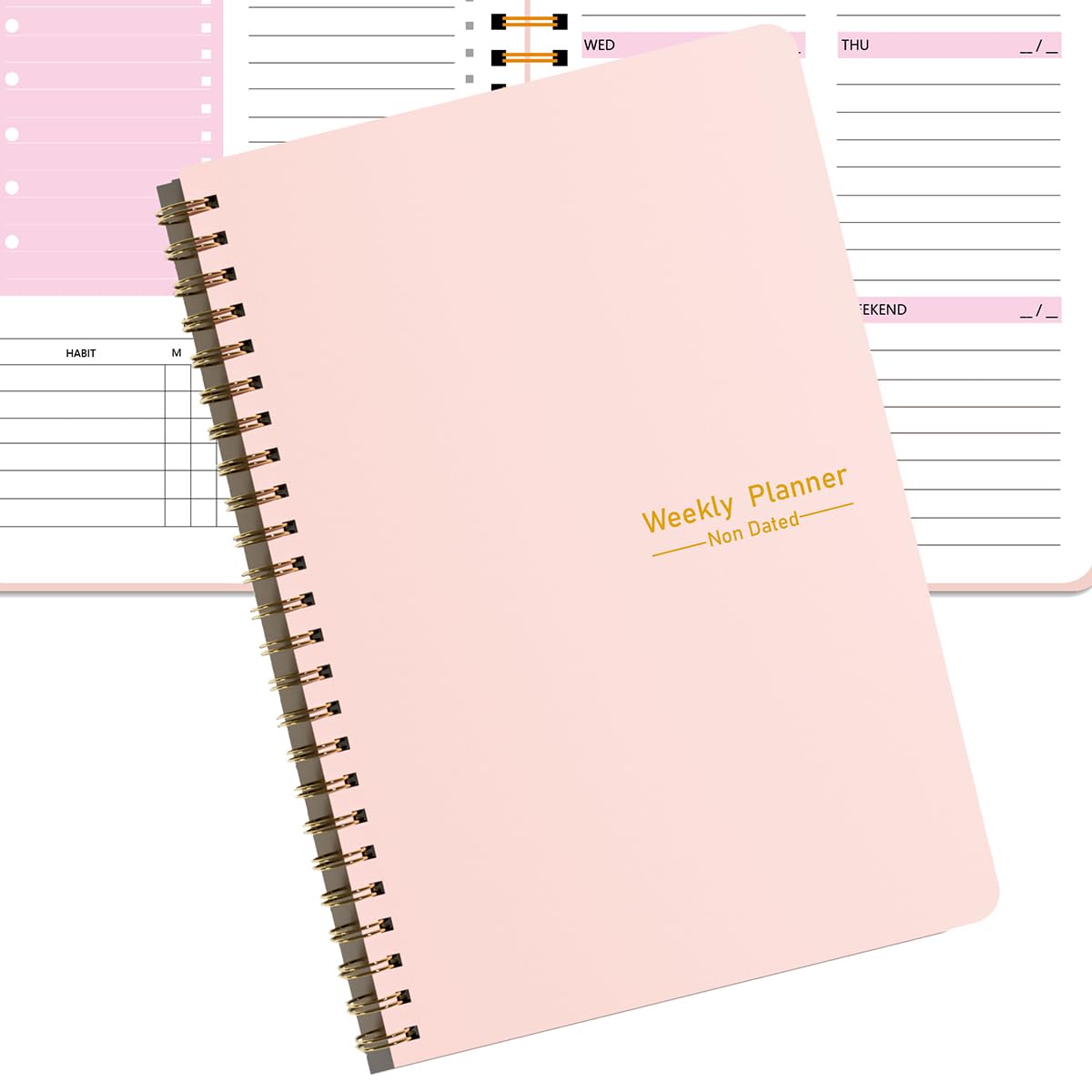 NEYSA Weekly Planner Notebook A5 Non-Dated Daily Planner To Do List ...