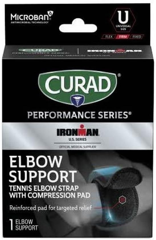 Amazon.com: Curad Performance Series IRONMAN Elbow Support, Dual Wrap ...