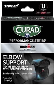 Amazon.com: Curad Performance Series IRONMAN Elbow Support, Dual Wrap ...