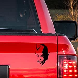 Amazon.com: Devil Demon Child Evil Smile Vinyl Sticker - Black - Car ...
