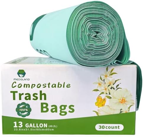 Amazon.com: Medoland 100% Compostable Bags, 13 Gallon (30 Count, 0 ...