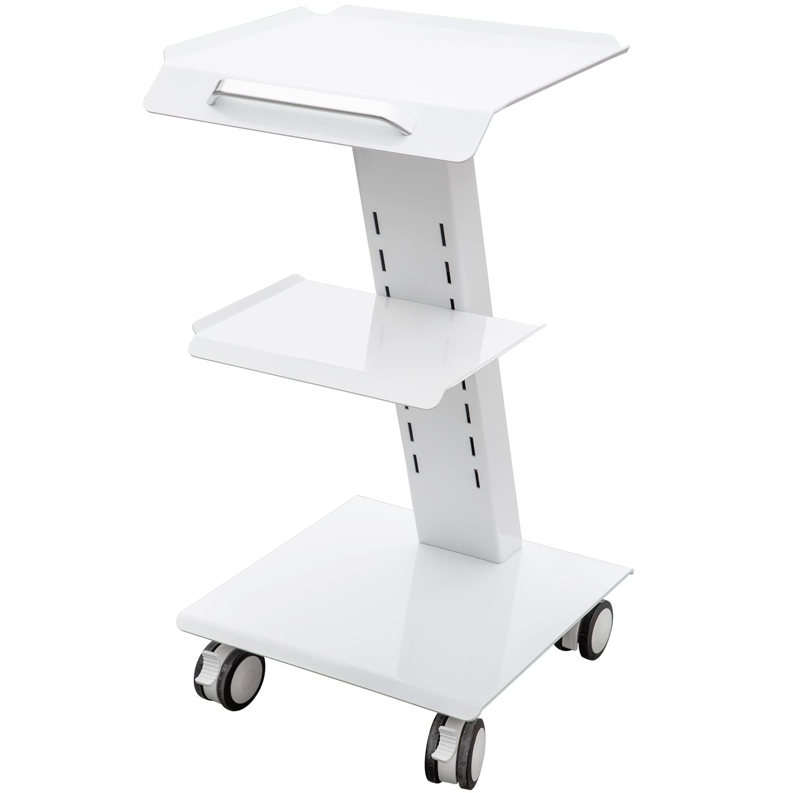 VEVOR Lab Trolley, Rolling Lab Cart w/ Built-in Socket, 3 Layers Tray ...