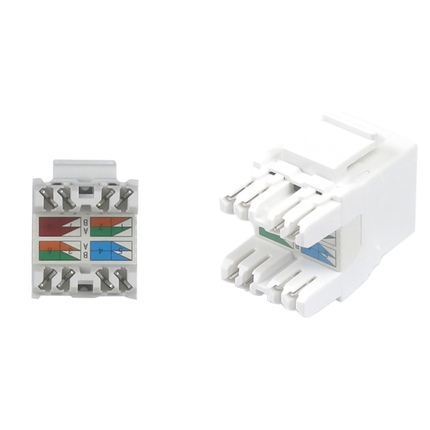 Snapklik.com : 5-Pack RJ45 Keystone Jack,Cat6 Keystone Jacks In White ...