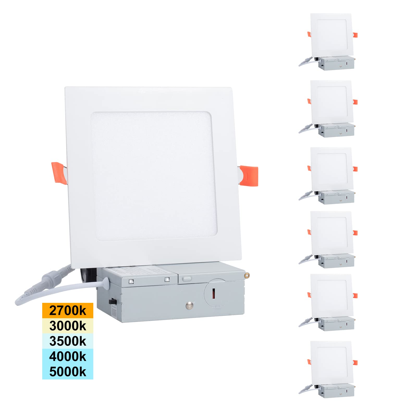 ASD 12 Inch Ultra Thin LED Square Recessed Lighting, CCT 2700K-5000K ...