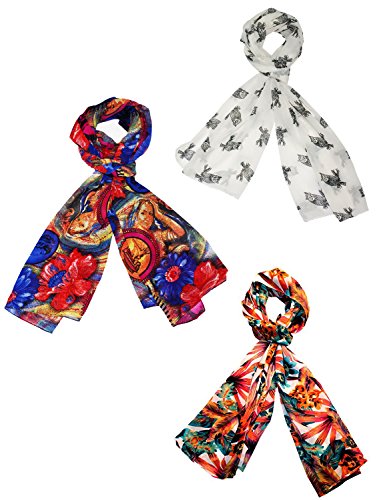 Buy INDIAN FASHION GURU Women's set of 3 beautiful stole, scarf and ...