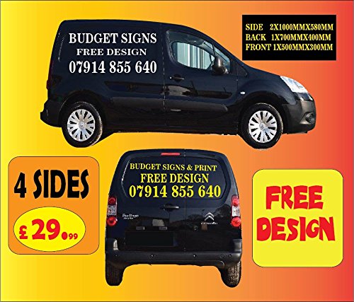 SMALL CUSTOM VAN VEHICLE GRAPHICS SIGN WRITING KIT DECALS LETTERING ...