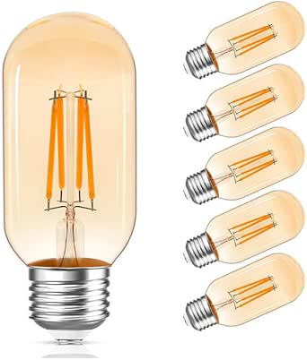 LED Edison Vintage Bulbs, T45,350LM 4W E27 LED Light Bulb Dimmable 4W LED Filament Bulb Retro ...