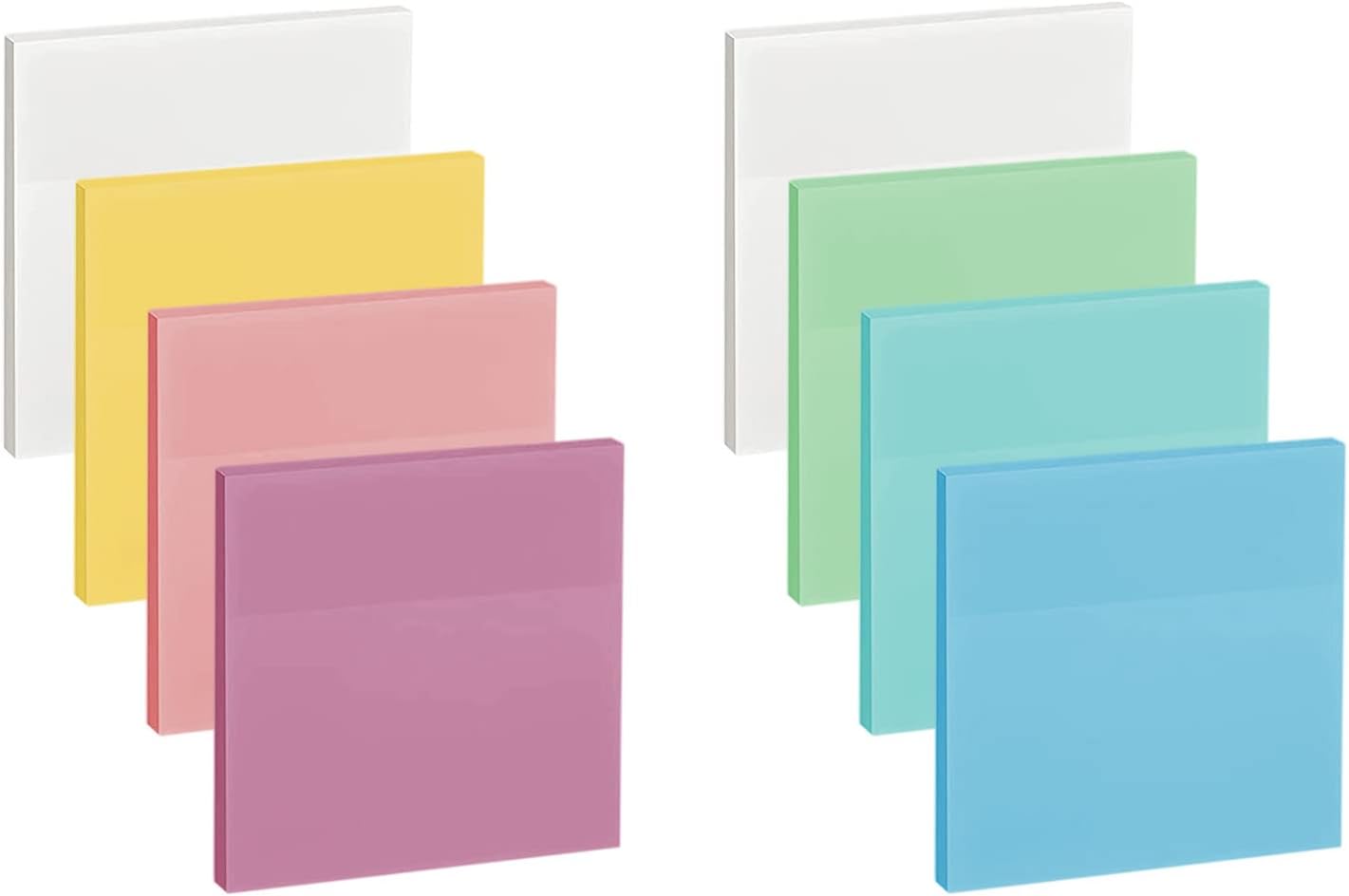 Amazon.com : ABINLIN Transparent Sticky Notes Pastel 200 Sheets, Clear ...