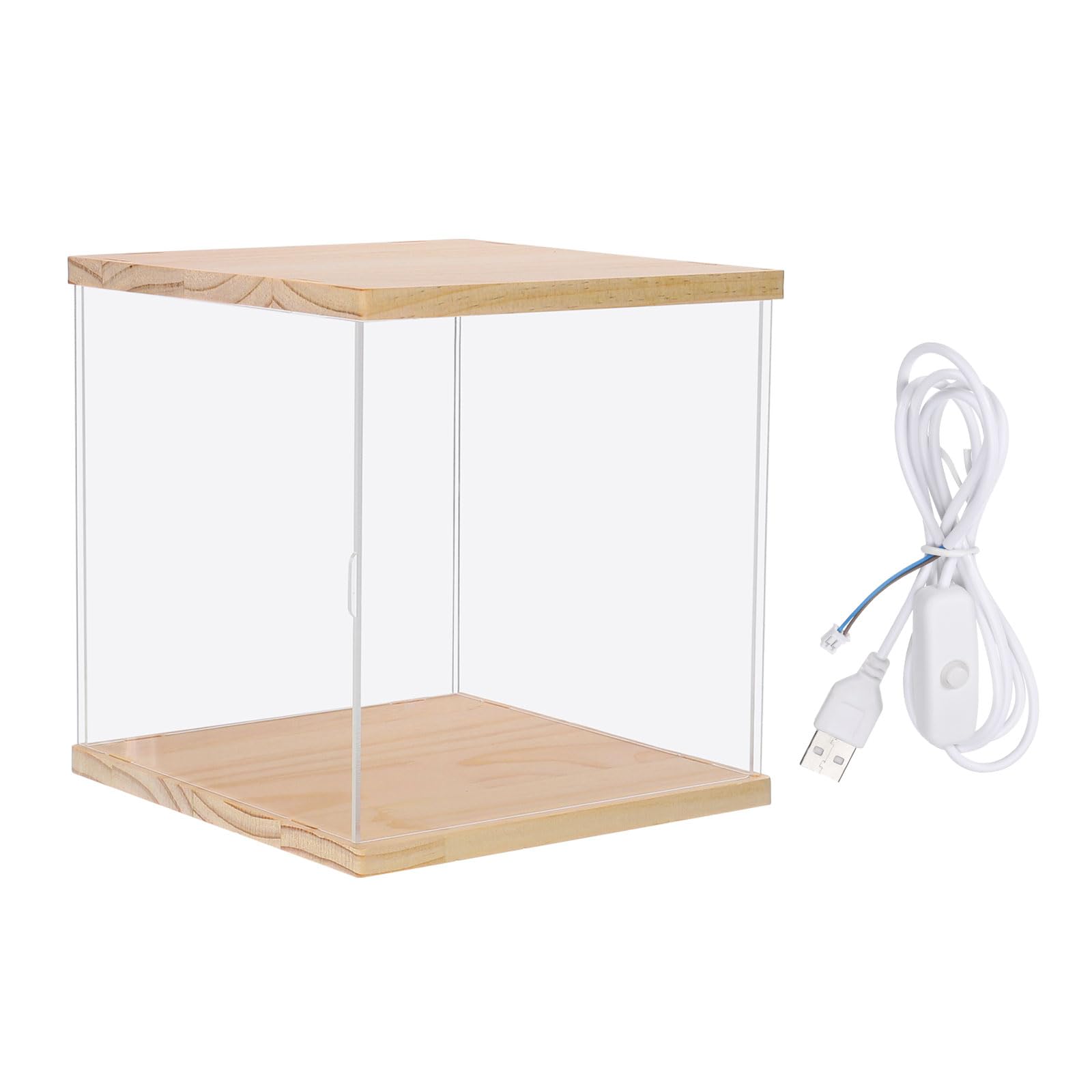 8 Led Lighting Display Box Clear Acrylic Display Case Stand With LED