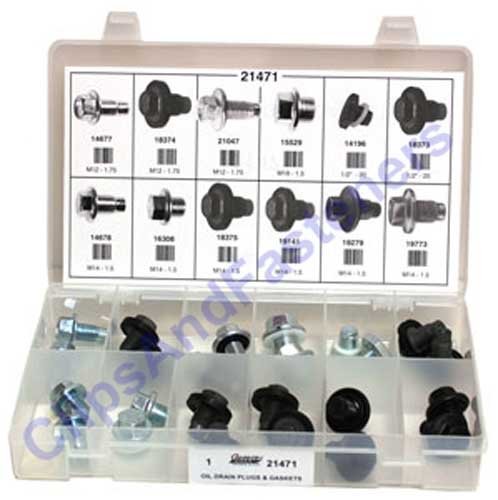 Amazon.com: 24 Pc. Oil Drain Plugs & Gaskets Assortment Kit : Automotive