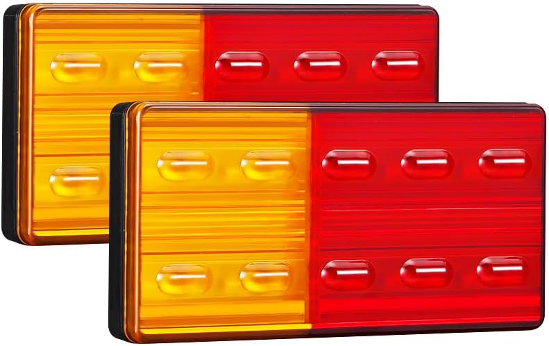 2X Trailer Tail Stop Light LED Lamps 12 LEDS Indicator Submersible 12 ...