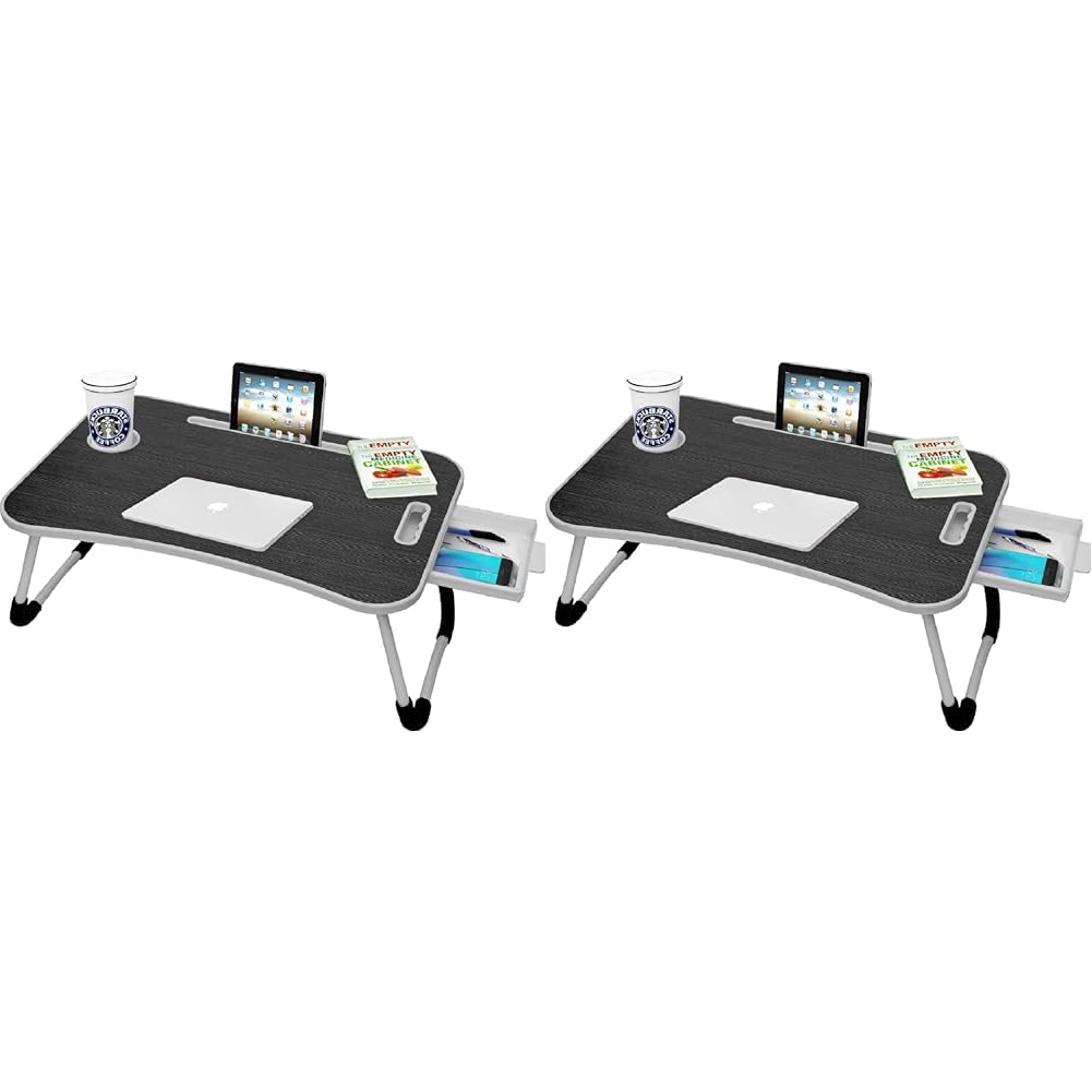Callas Multipurpose Foldable Laptop Table with Cup Holder | Drawer ...