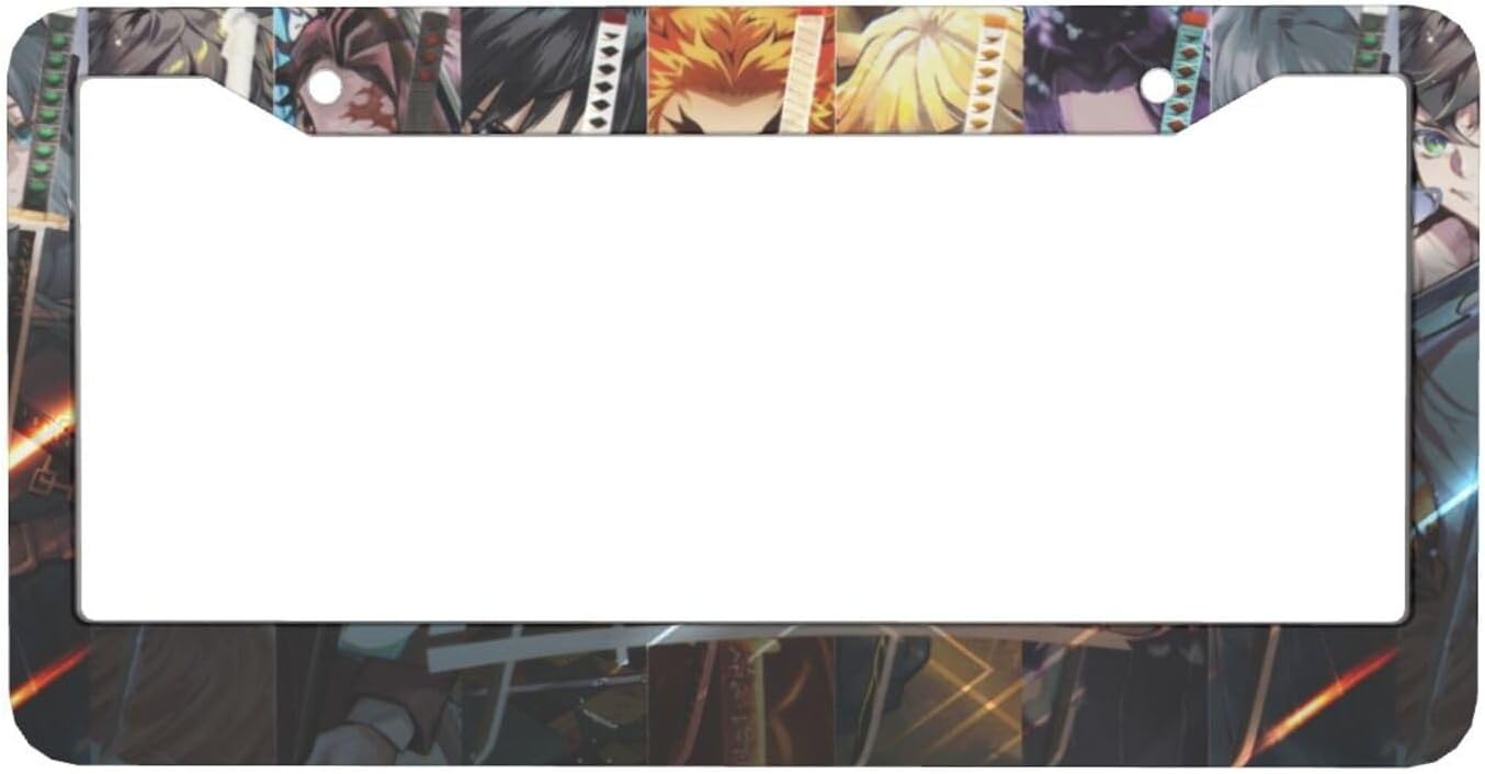 Amazon.com: Anime Aluminum License Plate Frames 2pcs Metal License ...