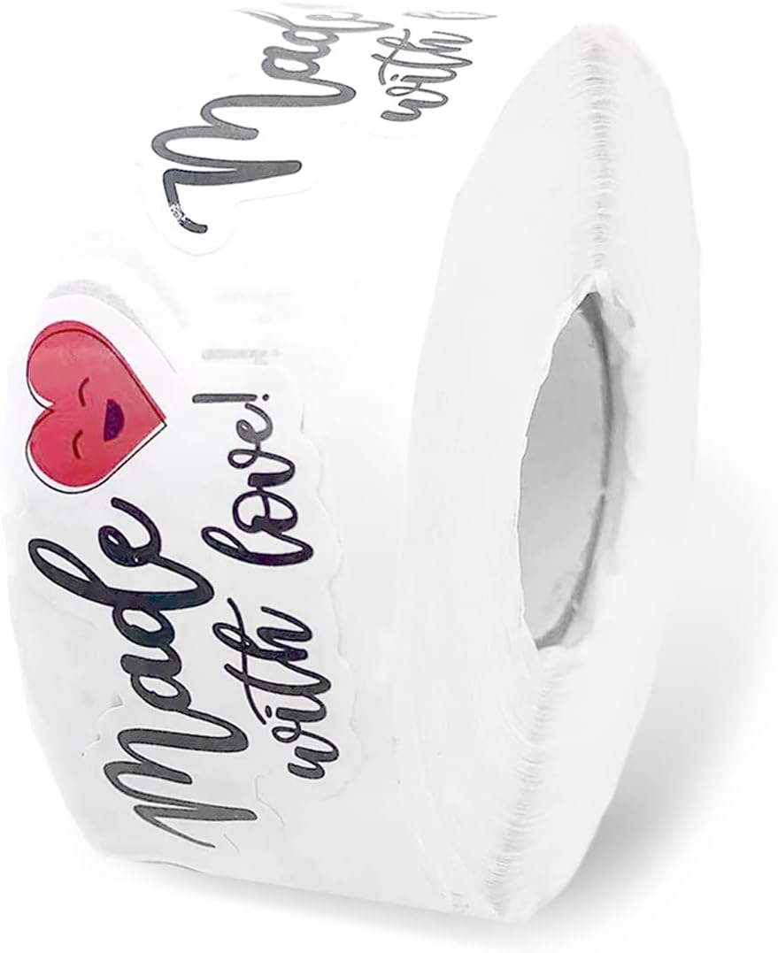 Amazon.com: 150 Handmade with Love Stickers - 1.5 in Stickers - Rustic ...