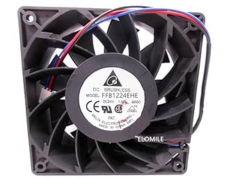 Amazon.com: FFB1224EHE ELOMILE Fan 24V 1.50A FFB1224EHE 12CM 12038 3 ...