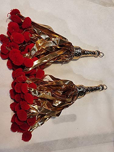 Buy Krishna Agency Mangal Gold Polish Brass Matrail Chawar Puja Chawar ...