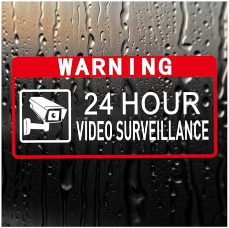 HMDZMR Video Surveillance Sign 2" x 4"Security Sign 24 Hour Camera ...