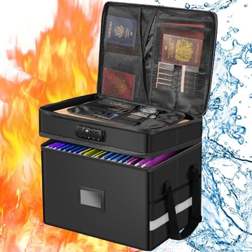 Amazon.com: GARLIFUR File Box with Lock, 2-Layer Document Organizer ...