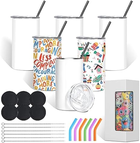 Amazon.com: BetterSub 12 Packs Sublimation Wine Tumblers 12oz Double ...