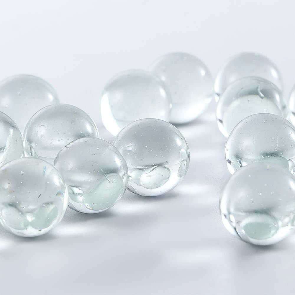 Amazon.com: Vctitil 100Pcs 10mm Clear Glass Marbles Transparent Marble ...